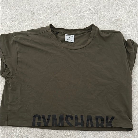 Gymshark | Tops | Gymshark Khaki Tee With Black Logo | Poshmark